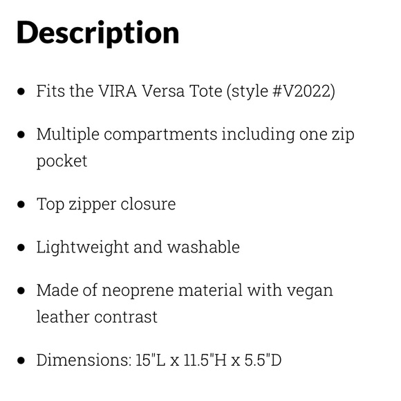 versa tote | Bags | Versa Tote Vira Bag With Bonus Interchangeable ...